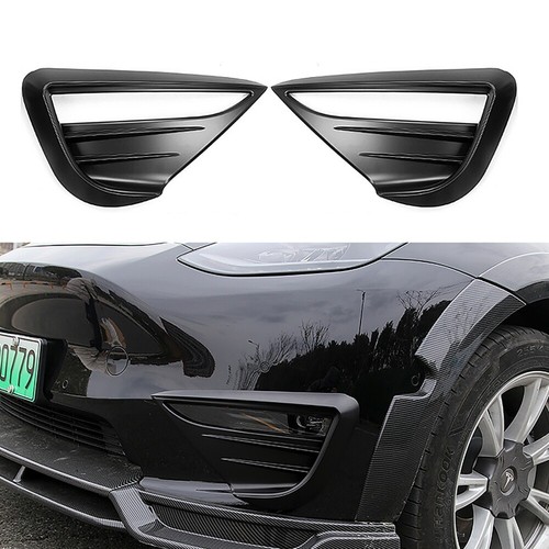 Matte Black Front Fog Light Cover Eyebrow Trim Frame For Tesla Model Y ...