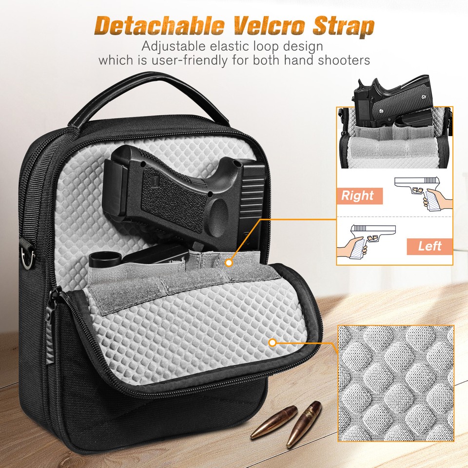 Pistol Carry Case Gun Shoulder Bag, Tactical Handgun Holster Duffle ...
