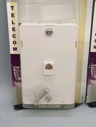 Leviton T39 White Telecom Wall Phone Mounting Telephone Plate LOT of 2 ...
