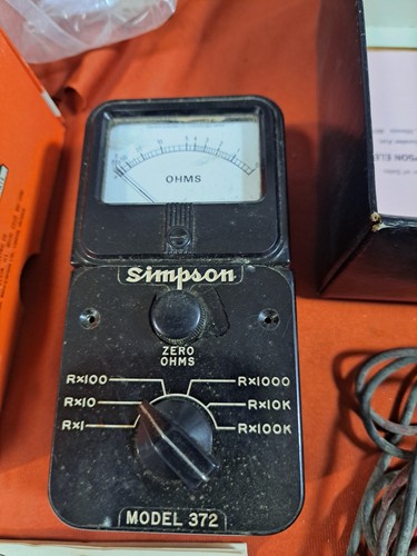 Vintage Simpson Model 372 OHMS Meter | Made In USA - UNTESTED cat no ...