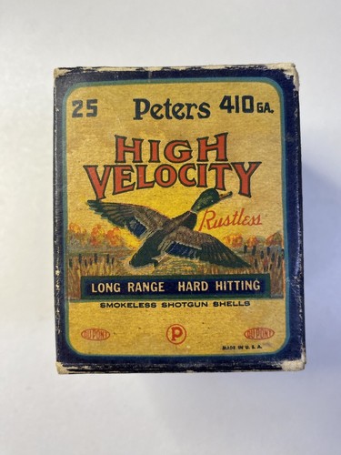 Vintage Peters Ammo Box EMPTY 410 Cardboard Mallard High Velocity ...