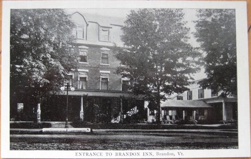 Brandon, VT 1915 Postcard: Brandon Inn Entrance - Vermont | eBay