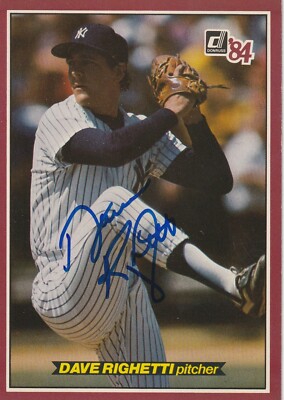DAVE RIGHETTI NEW YORK YANKEES SIGNED 1984 DONRUSS ACTION ALL STARS ...
