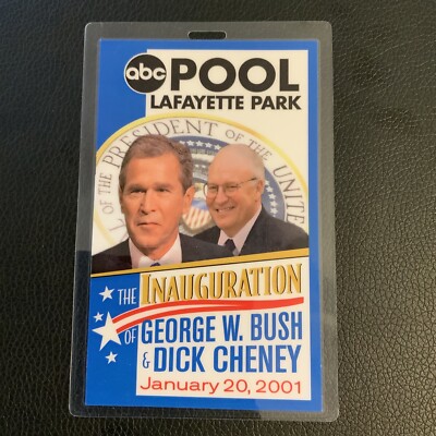RARE 2001 Presidential Inauguration Lafayette Park ABC PRESS Credential ...