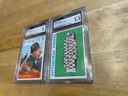 2 1964 Topps Baseball Card CGC Pittsburgh Pirates Team 373 & 570 Bill ...