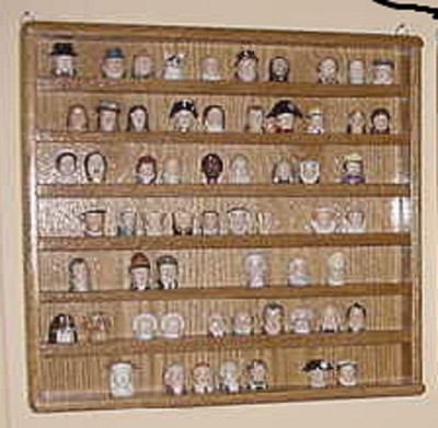 oak 100 thimble display case shelf plexiglass front showcase b1 | eBay