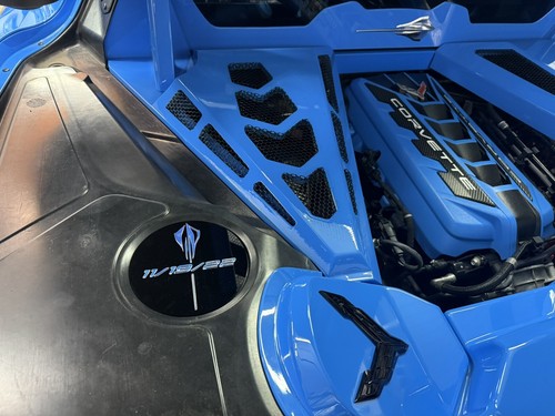 C8 Corvette Stingray Z06 Eray engine bay delivery date commemorative ...