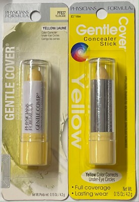 Physicians Formula Gentle Cover Concealer Stick, PF837 Yellow, 2 Pack ...
