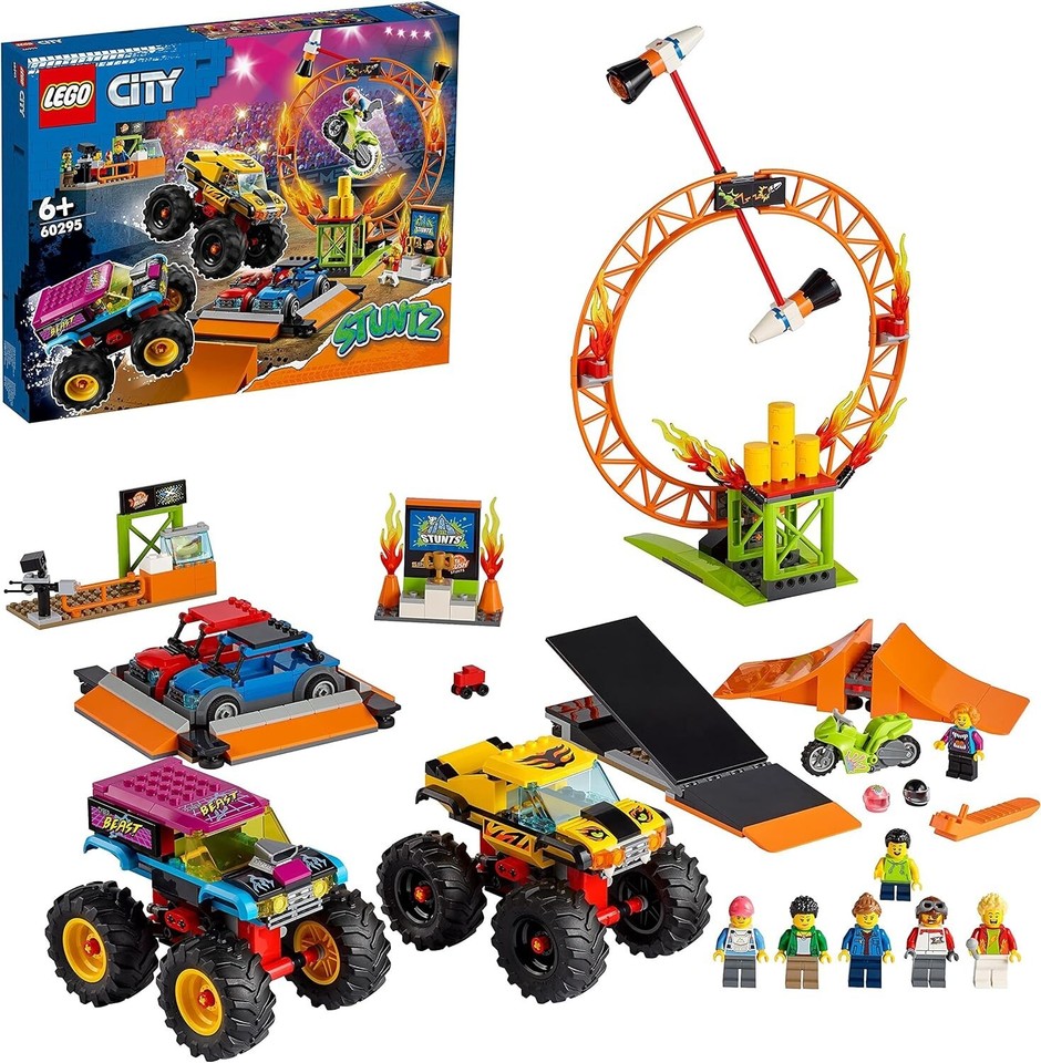 New !!LEGO 60295 City Stuntz Stunt Show Arena Set with Monster Trucks ...