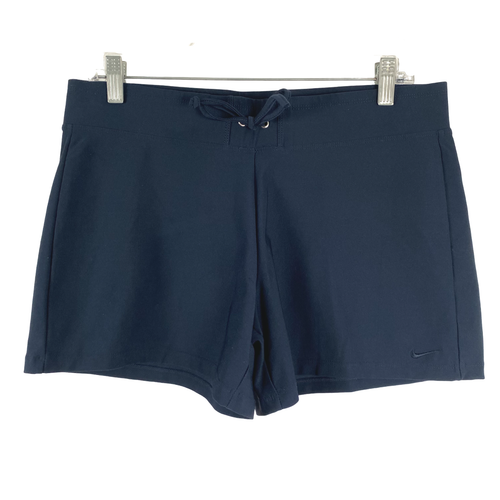Nike Dri Fit Shorts Women's Large Drawstring Navy Blue Polyester Blend ...