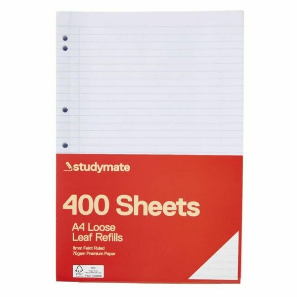 Studymate Premium A4 Loose Leaf Refill 400 Pack for sale online | eBay