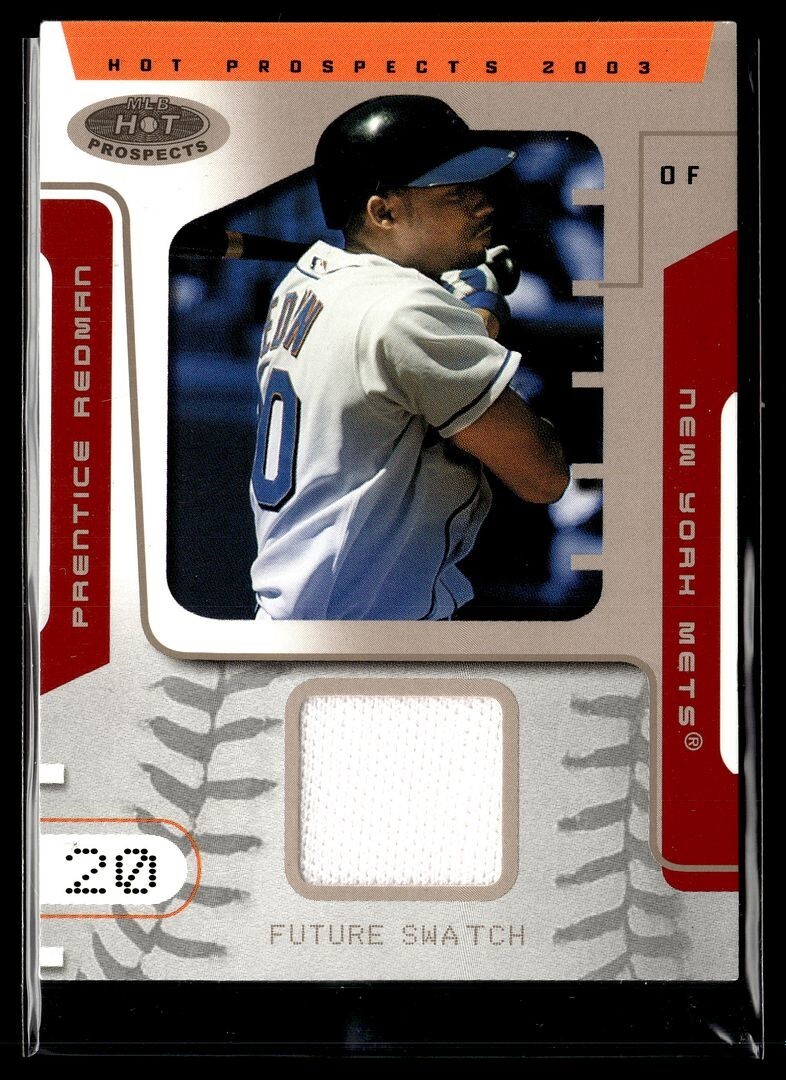 2003 HOT PROSPECTS FUTURE SWATCH /250 JERSEY RELIC PRENTICE REDMAN METS ...