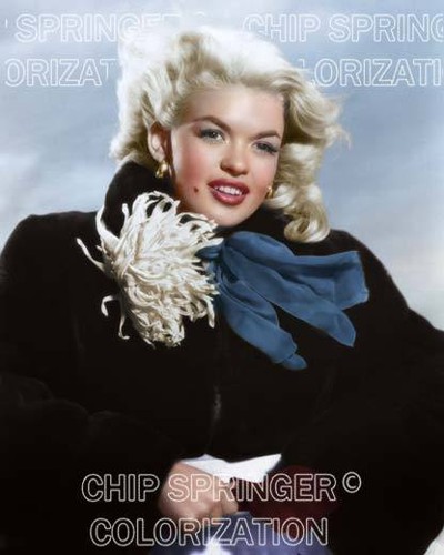 JAYNE MANSFIELD IN A FUR COAT BEAUTIFUL COLOR PHOTO BY CHIP SPRINGER | eBay