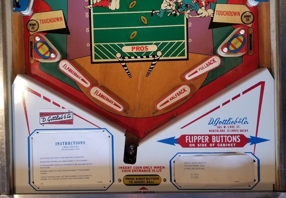 Pro-Football Pinball Machine (1973 Gottlieb) Completely Refurbished | eBay