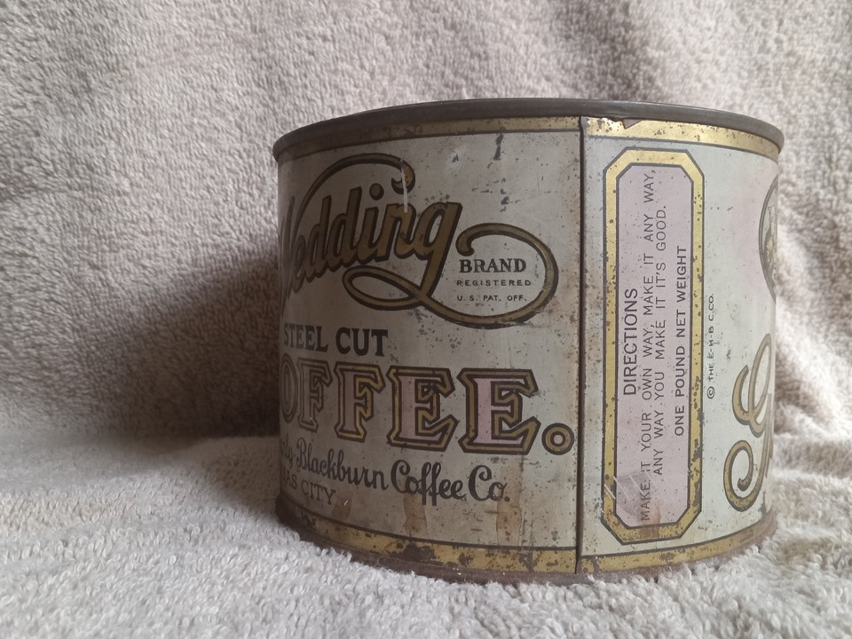 VINTAGE GOLDEN WEDDING STEEL CUT COFFEE TIN 1 LB. | eBay