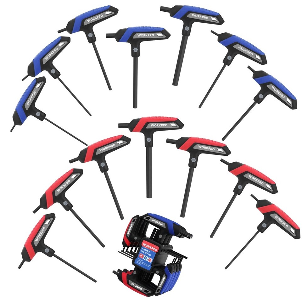 WORKPRO 14PCS T-Handle Allen Wrench Set Metric/SAE T Handle Hex Key ...