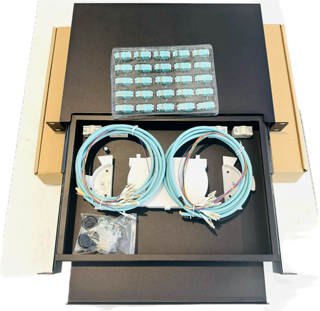 LC OM3 12 Duplex 24 Port Fiber Patch Panel With Full Solution 1RU Rack ...