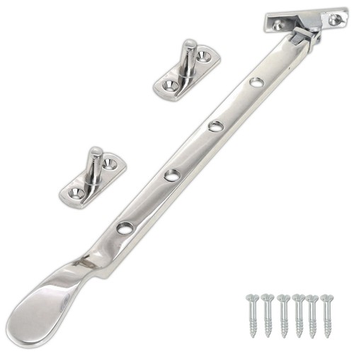 Polished Chrome WINDOW CASEMENT STAY 260mm Fastener Turn Lever Arm ...
