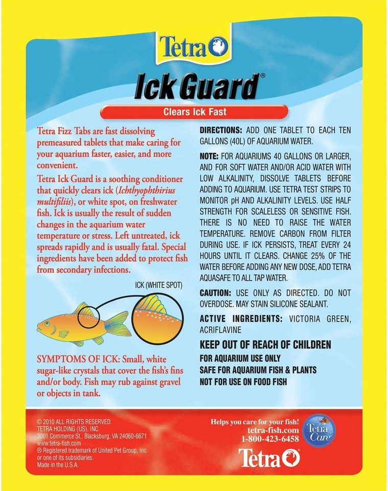 Tetra Ick Guard Tablets - 24 Tablets Total (3 Packs with 8 Tablets per ...