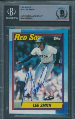 1990 Topps #495 Lee Smith Beckett Authentic Signed *1945 | eBay