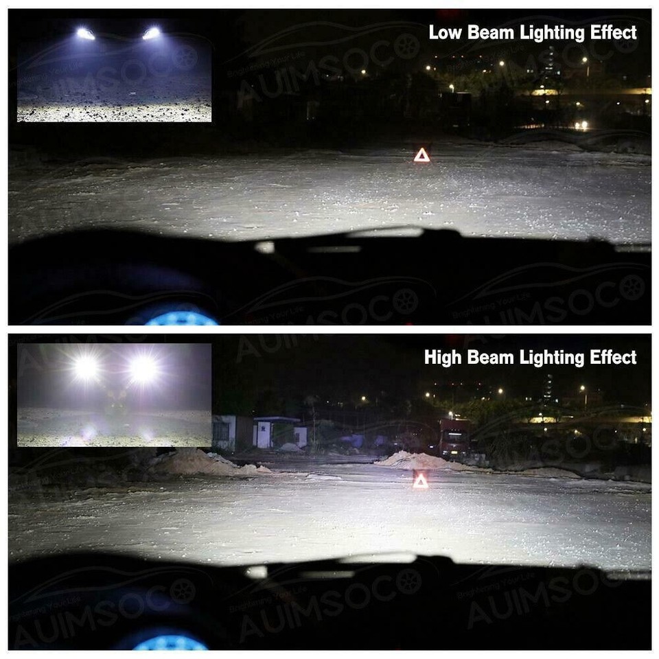 Pair 9007/HB5 LED Headlight Bulbs 6500K White High Low Beam Light Super ...