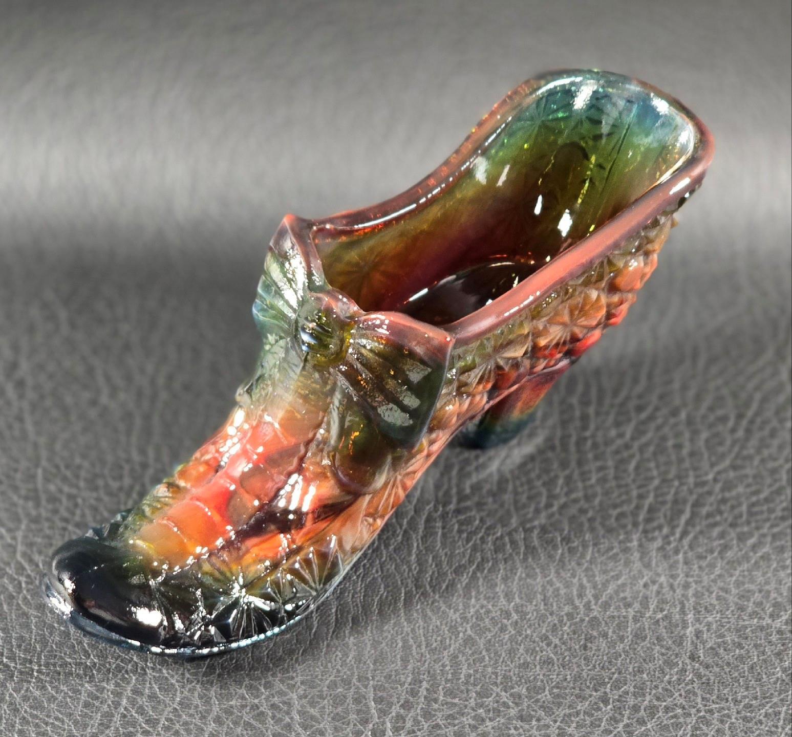 Boyd's Crystal Art Glass BOW SLIPPER #60 RUBINA SLAG *Short Run* 1-16 ...