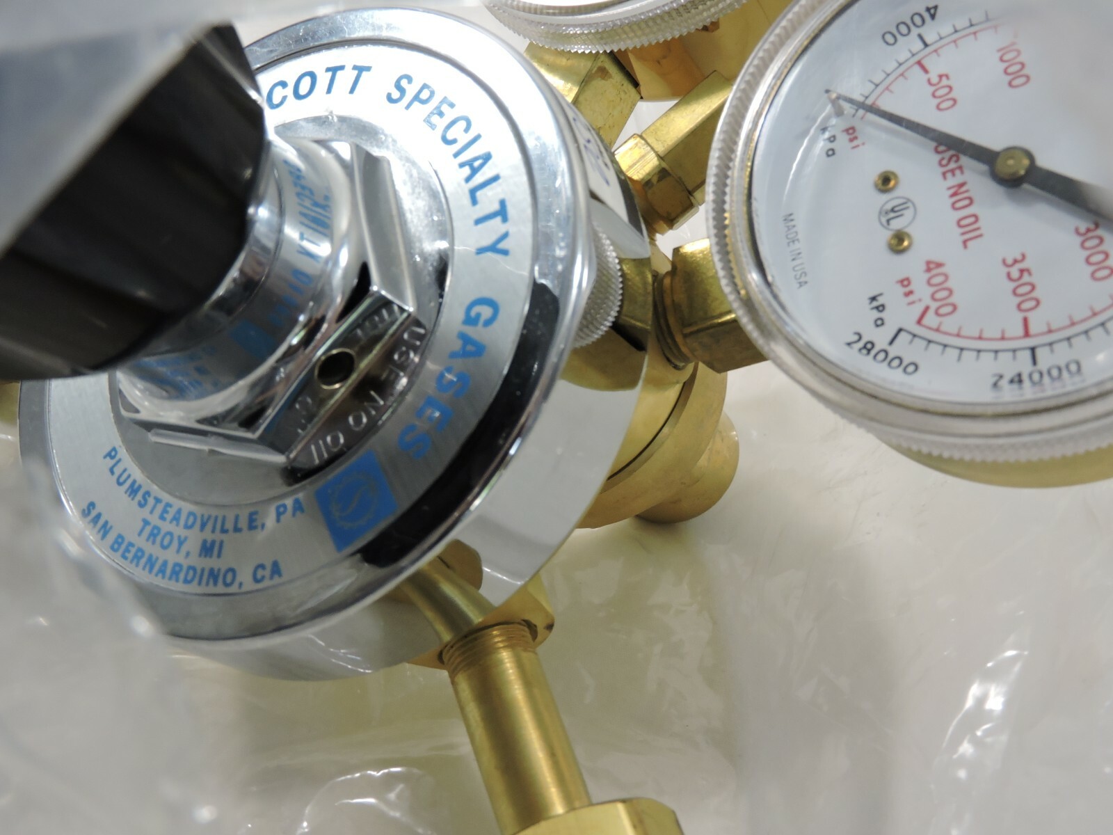 Scott Regulator 18A Specialty Gases Gas Pressure Regulator 0-60 psi 0 ...