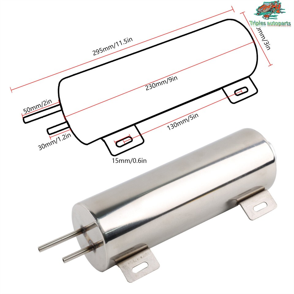 New Radiator Coolant Overflow Catch Puke Tank 3"x9" 32OZ Silver ...