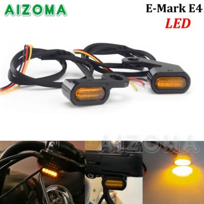 2X Mini 12V LED Motorcycle Front Turn Signal Indicator Blinker Light ...