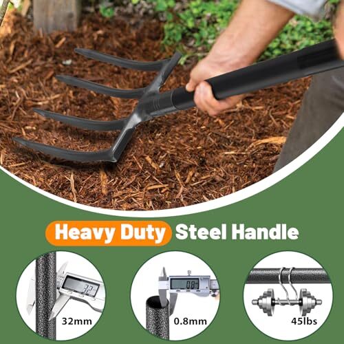 Pitchfork, 46 Inch Long Pitchforks for Gardening Digging Composting ...