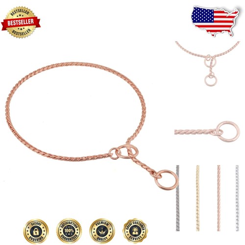 Elegant Rose Gold Snake Chain Dog Show Collar - Adjustable ...