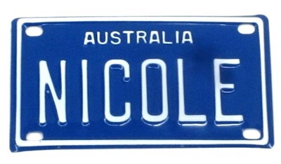 NICOLE NOVELTY NAME MINI TIN AUSTRALIAN LICENSE NUMBER PLATE | eBay
