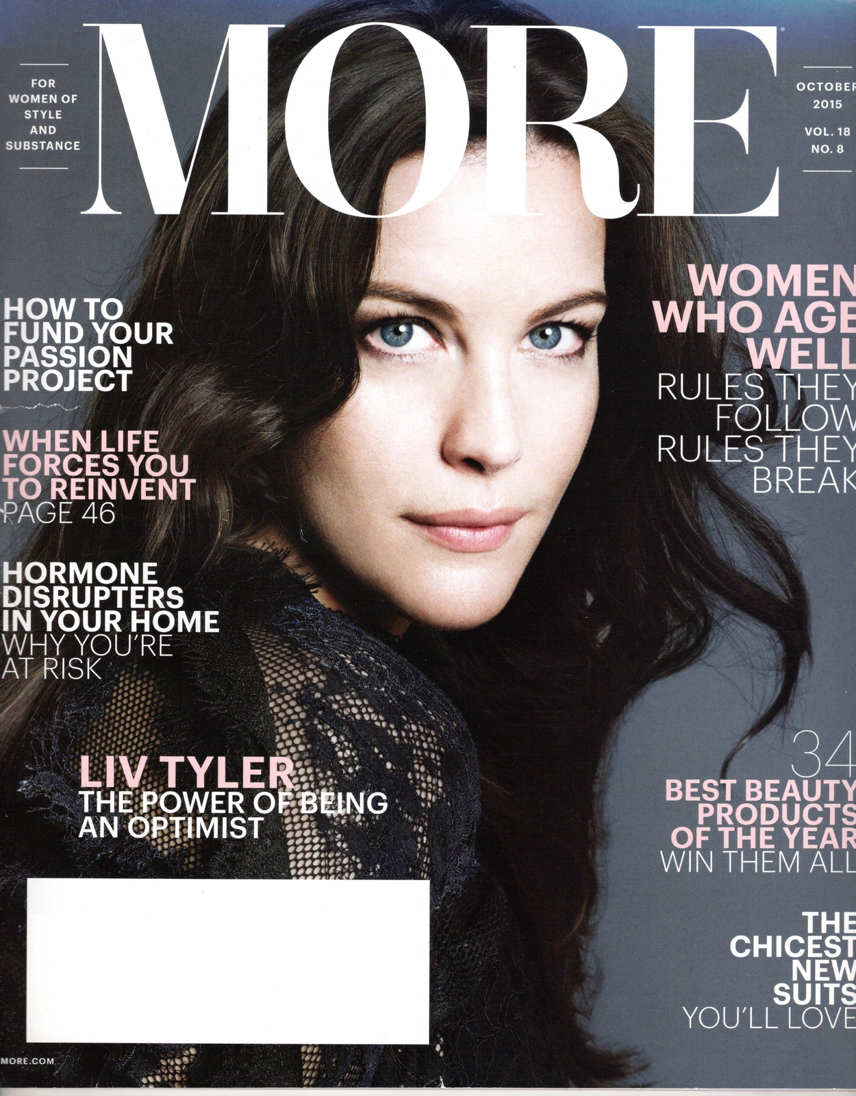 MORE magazine ~ October 2015 ~ Liv Tyler ~ Clarissa Ward ~ Women Who ...