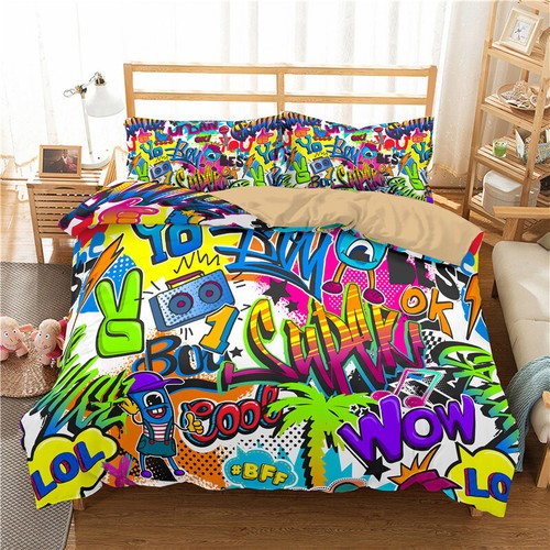 Graffiti Letters Donna Duvet Quilt Cover Breathable Single Double Queen ...