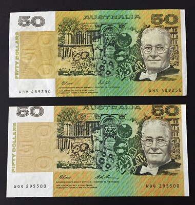 Australian $50 Note Fraser/Cole Cut Error and Normal $50 Note | eBay ...