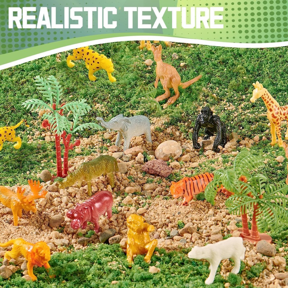 60 Piece Mini Zoo Animal Toy with Gift Box, Realistic Small Plastic ...