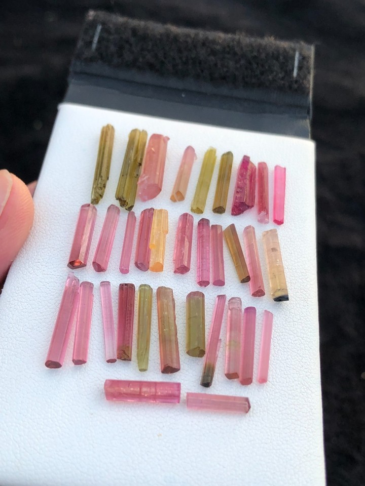 35Cts Natural Mix Color Tourmaline Rough Crystals Lot | eBay