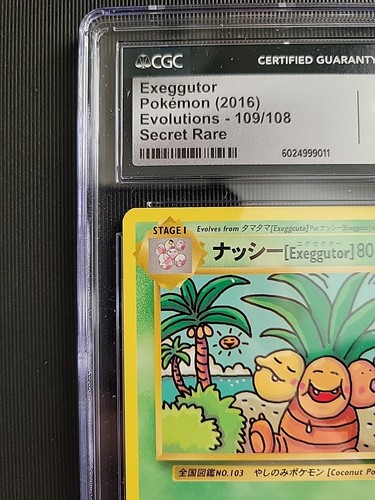 Graded 9 Pokemon XY Evolutions Exeggutor Secret Rare 109/108 - CGC Mint ...
