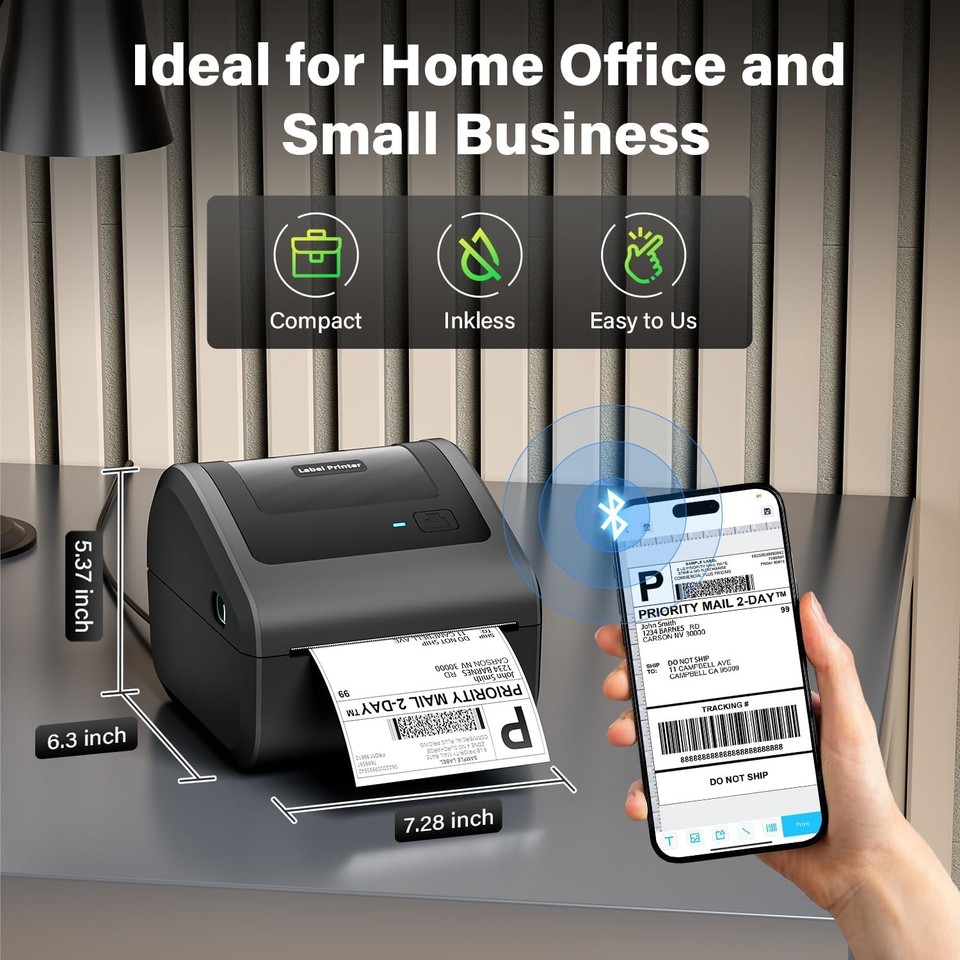 4x6 Thermal Shipping Label Printer d450-bt machine for USPS UPS FedEx ...