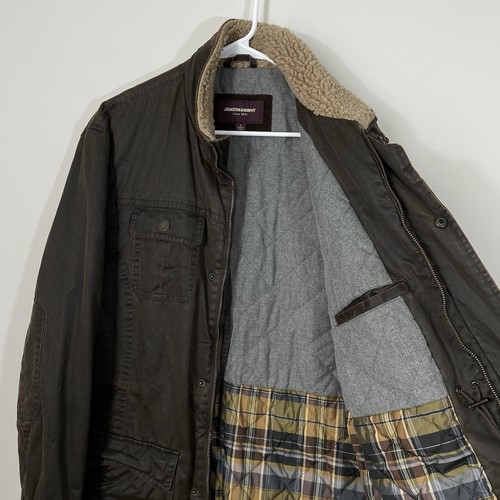 Johnston & Murphy Antiqued Waxed Cotton Jacket Mens Medium Brown Full ...