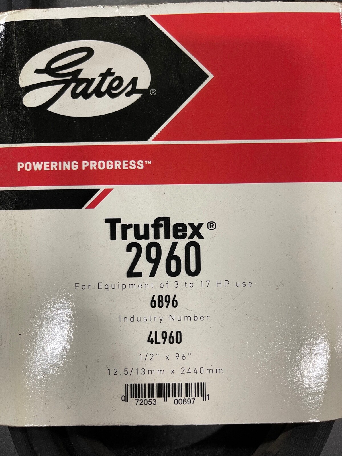 Genuine Gates TruFlex V-Belts 1/2" Wide Choose Your Size 2920-2980 | eBay