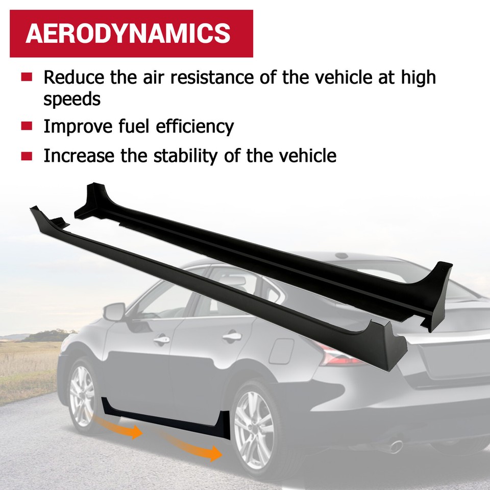 Pair Side Skirts Extensions Rocker Panel For 13-15 Nissan Altima JDM ...