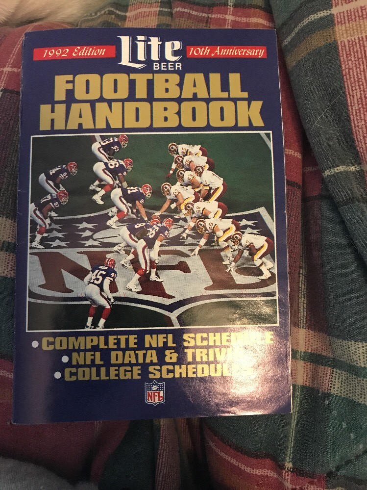 Miller Lite Beer NFL & College Football Handbook 1992 Edition Schedules ...