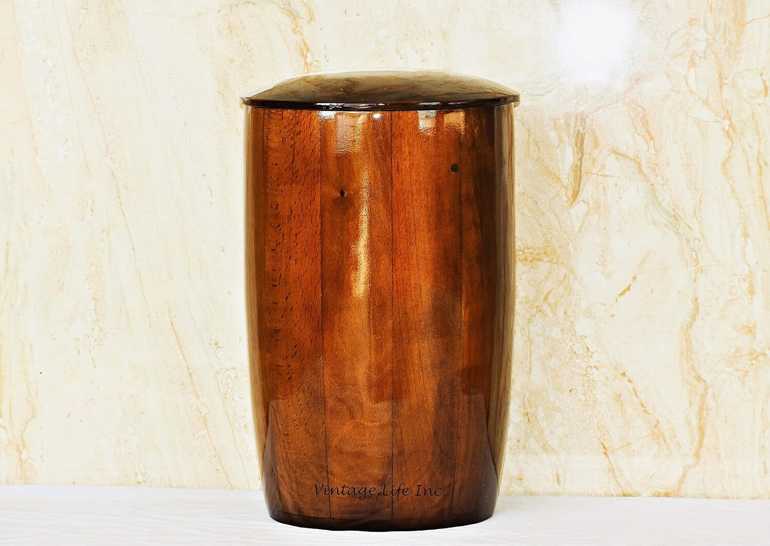 Wooden Cremation Urn Handmade Funeral Jar for Pets | Large Keepsake ...