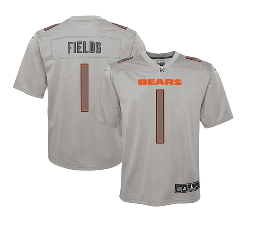 Chicago Bears 1 Justin Fields Youth Atmosphere Jersey Gray Ebay