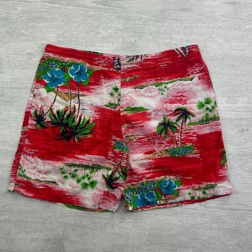 Vintage Woolrich Shorts Mens Large Red Tropical Hawaiian Palm Tree ...