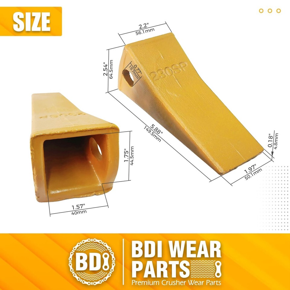230SP Forged Backhoe Bucket Teeth with 23FP Flexpin for Mini Excavator ...
