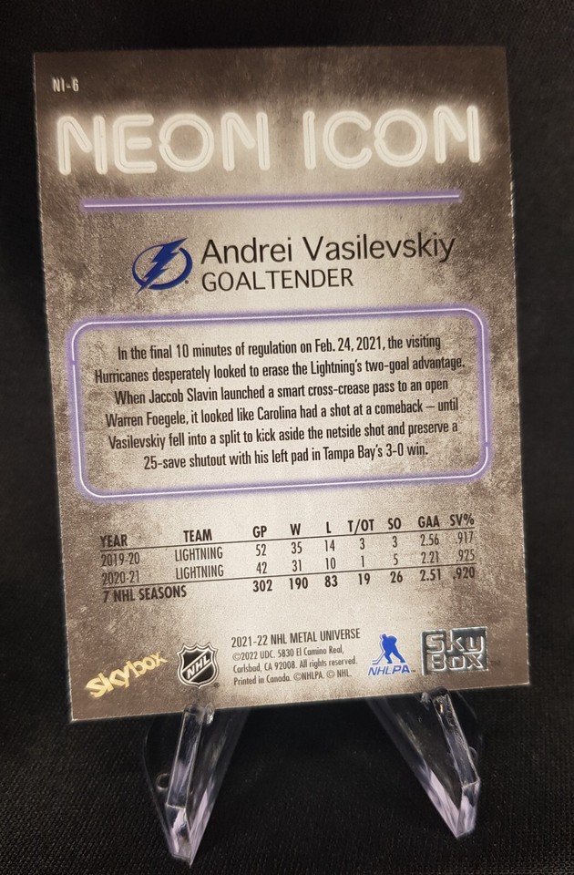 2021-22 Skybox Metal Universe - Andrei Vasilevskiy - Neon Icon ...
