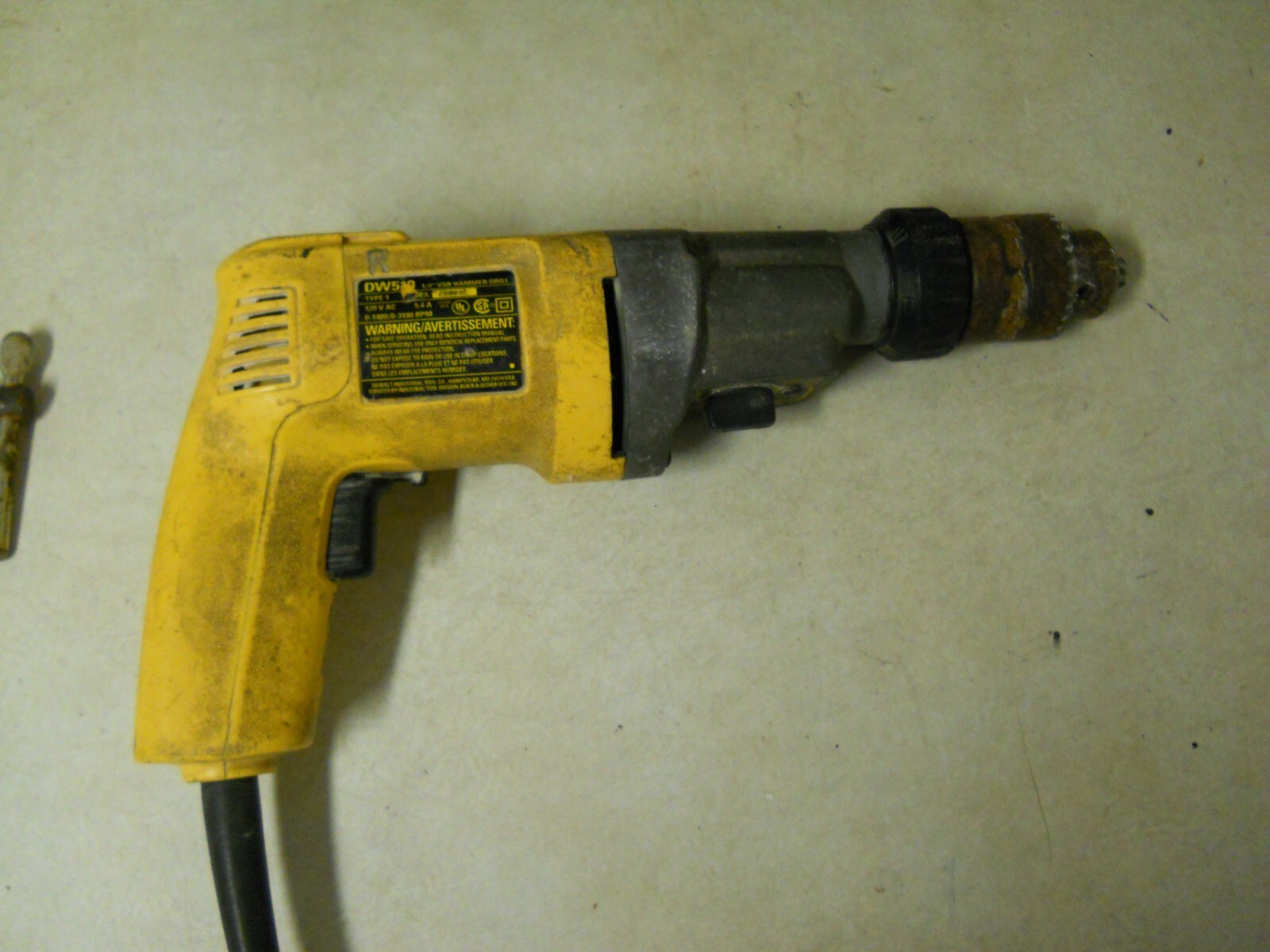 DEWALT DW510 Electric 1/2" VSR Hammer Drill With Metal Case and Extra ...