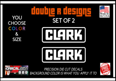 Set Of 2 Clark Forklift Skid Tractor Excavator Bobcat Vinyl Decal ...